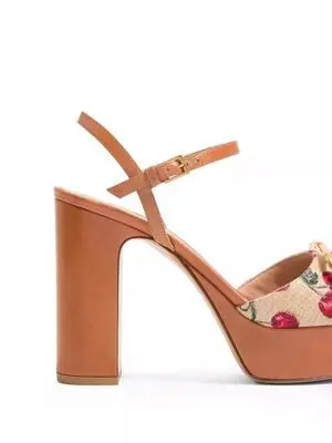 Valentino Garavani Vlogo Signature Cherryfic Platform Sandals 115mm - Neutrals