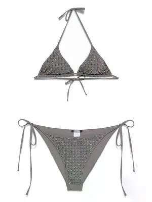 VENUJA Crystal-embellished Bikini - Grey