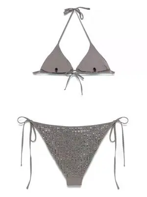 VENUJA Crystal-embellished Bikini - Grey