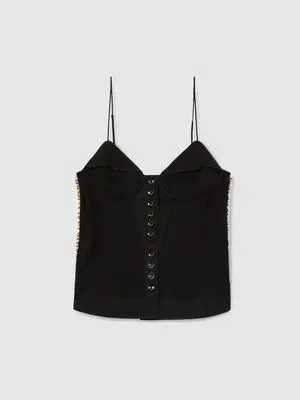 REISS Preston Atelier Embellished Corset Top