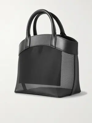 Savette Tondo Leather-trimmed Mesh Tote