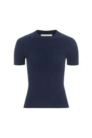 MARIE OLIVER Kayla Ribbed Top - Navy