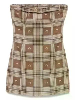 MARINE SERRE Moon Check Jacquard Mini Dress
