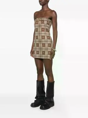 MARINE SERRE Moon Check Jacquard Mini Dress