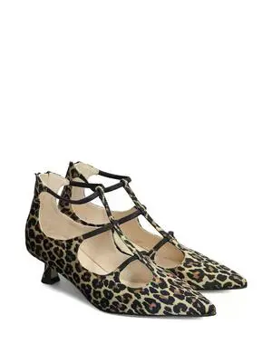 ANNA F. 50mm Leopard-print Pumps