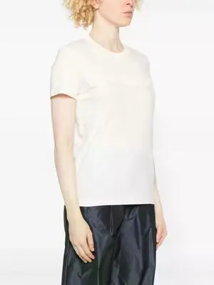 Moncler Embroidered-logo Cotton T-shirt - Neutrals