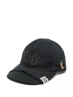 Mihara Yasuhiro Crushed-detail Cap - Black