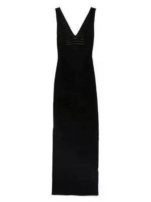 Elisabetta Franchi Open-knit Maxi Dress - Black