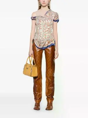 MARINE SERRE Moon-print Trousers - Brown