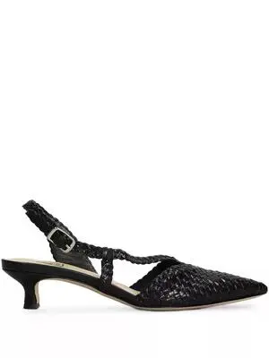 L'ARIANNA Leather Slingback Pumps