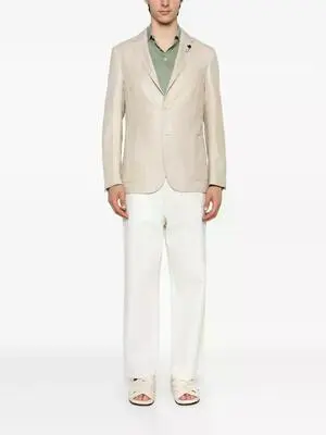 LARDINI Single-breasted Blazer - Neutrals
