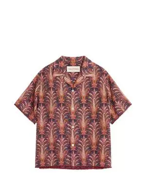 Valentino Garavani Voyage Imaginaire-print Bowling Shirt - Red
