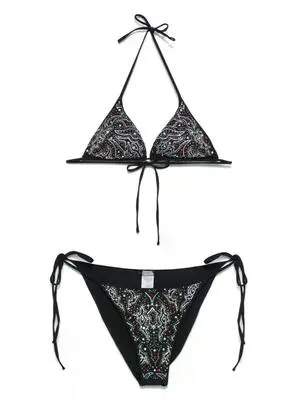 VENUJA Crystal-embellished Bikini - Black