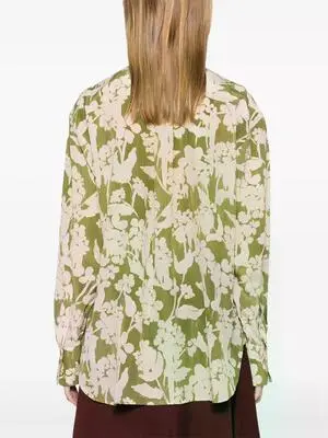 Victoria Beckham Floral-print Shirt - Green