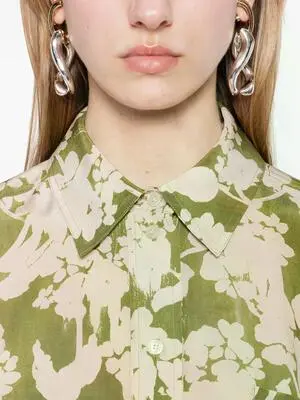 Victoria Beckham Floral-print Shirt - Green