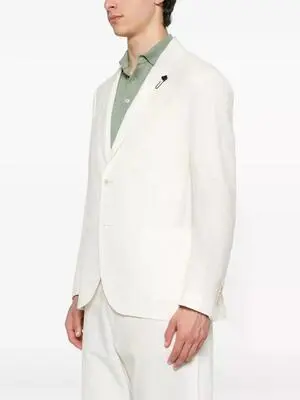 LARDINI Basketweave Blazer - White
