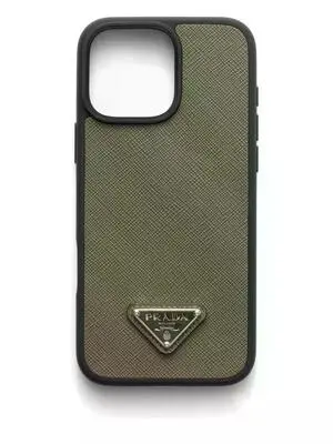 Prada Saffiano Leather Iphone 16 Pro Max Case - Green