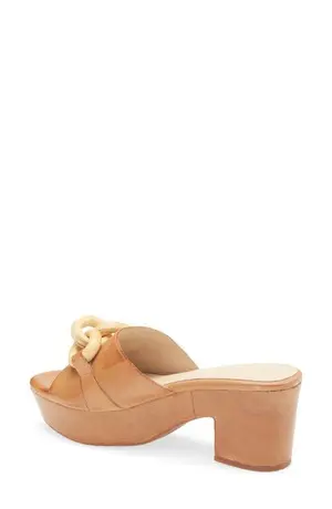 CHOCOLAT BLU Grecia Platform Slide Sandal - Camel Leather
