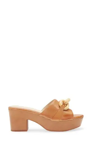 CHOCOLAT BLU Grecia Platform Slide Sandal - Camel Leather