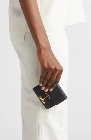 TOM FORD Tara Leather Card Wallet - Black