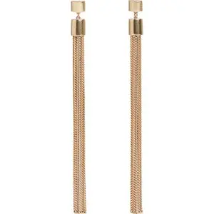 REISS Tessa Tassel Drop Earrings - Gold Tone