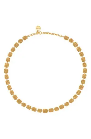 REISS Mila Square Necklace - Gold Tone