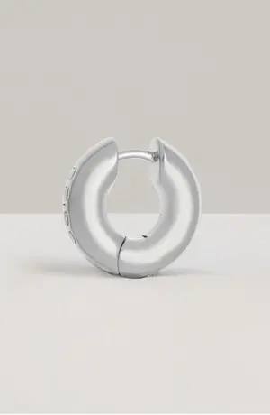 REISS Oliva Huggie Hoop Earrings - Silver Tone