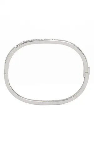 REISS Myles Cuff Bracelet - Silver Tone/ Clear Crystal