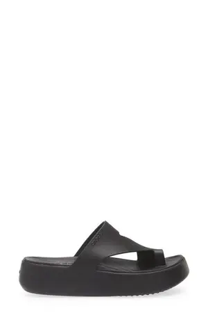 CROCS Getaway Toe Loop Platform Sandals - Black