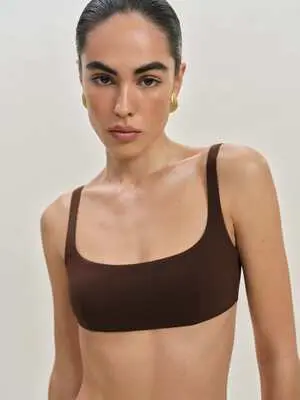 REFORMATION Kauaii Bikini Top Brown