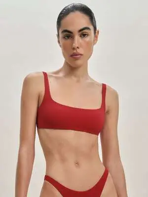 REFORMATION Kauaii Bikini Top Red