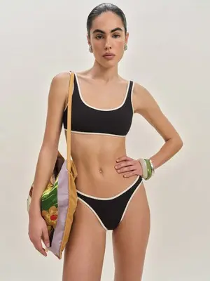 REFORMATION Douro Bikini Bottom - Black