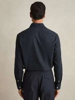 REISS Carvalho Cotton-piqué Garment-dyed Shirt - Navy