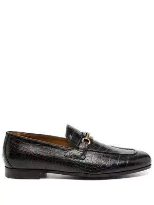 TOM FORD Crocodile-embossed Leather Loafers - Brown