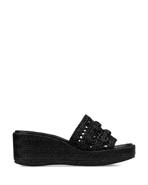 DONALD PLINER Jakki Wedge Sandals - Black