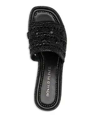 DONALD PLINER Jakki Wedge Sandals - Black