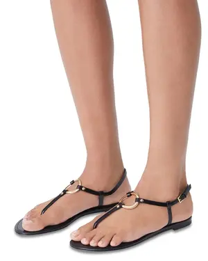 Tory Burch Ring Thong Sandals - Perfect Black
