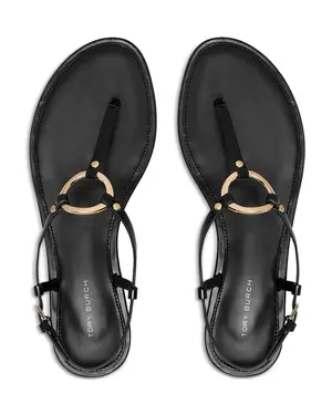 Tory Burch Ring Thong Sandals - Perfect Black