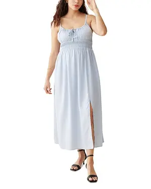 INGRID & ISABEL Maternity Strappy Midi Dress - Sky