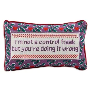 FURBISH Control Freak Needlepoint Decorative Pillow