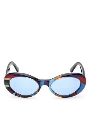 Emilio Pucci 53mm Oval Sunglasses - Animal/blue