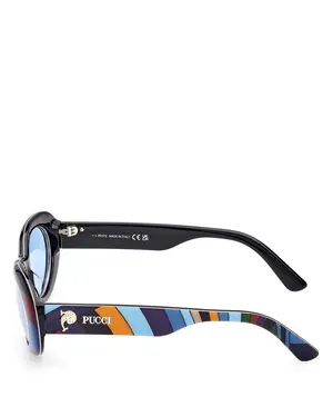Emilio Pucci 53mm Oval Sunglasses - Animal/blue