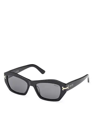Emilio Pucci Geometric Sunglasses, 54mm - Black/smoke