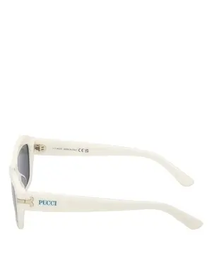Emilio Pucci Geometric Sunglasses, 54mm - White/blue