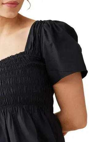 Ingrid & Isabel® Smocked Puff Sleeve Maternity Top