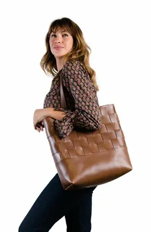 ABLE Mamuye Woven Tote - Whiskey