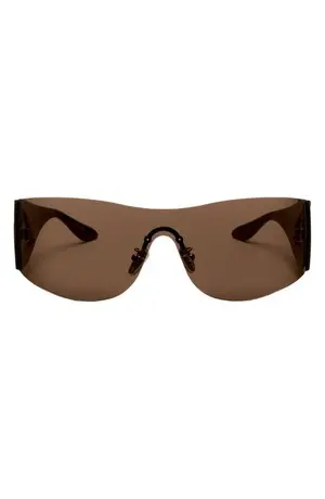 Dezi Wrap It Up Rimless Shield Sunglasses - Wrap It Up Chocolate / Brown