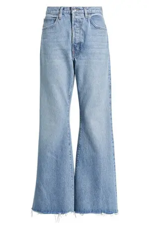 FRAME The Pixie Lax Frayed High-waist Flare Jeans