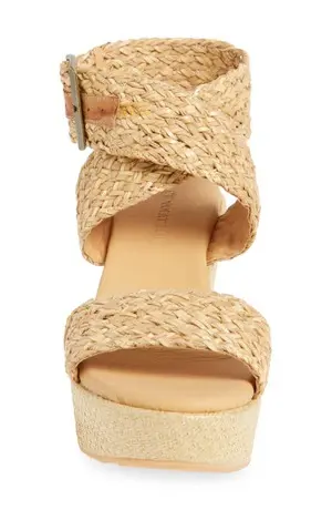 CHOCOLAT BLU Isabel Raffia Wedge Sandals