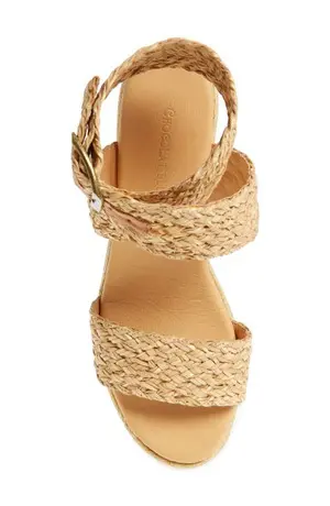 CHOCOLAT BLU Isabel Raffia Wedge Sandals